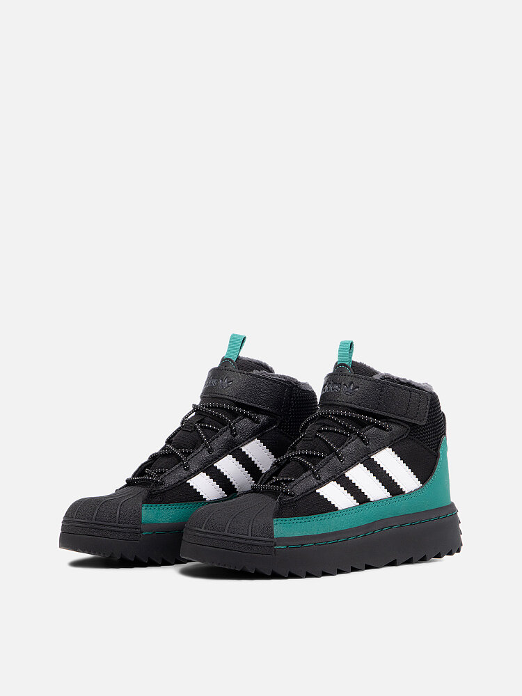 Ботинки adidas, размер 30, черный/зеленый — фото 1