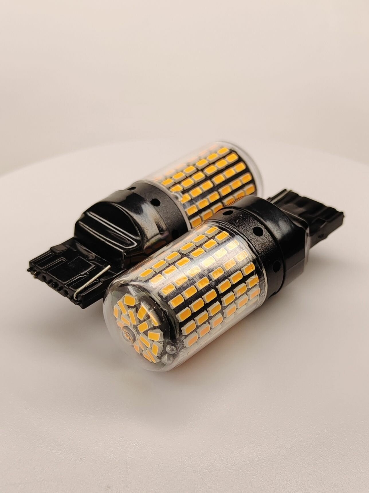 Желтые WY21W LED T20 7440 12-24V лампы 144SMD 3014 для автомобилей мототехники грузовиков, 2шт