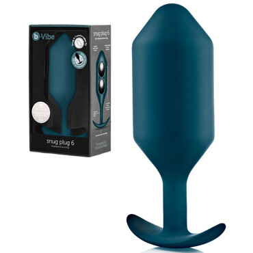 Анальная пробка B-vibe Snug Plug 6, морская волна Профессиональная, для ношения