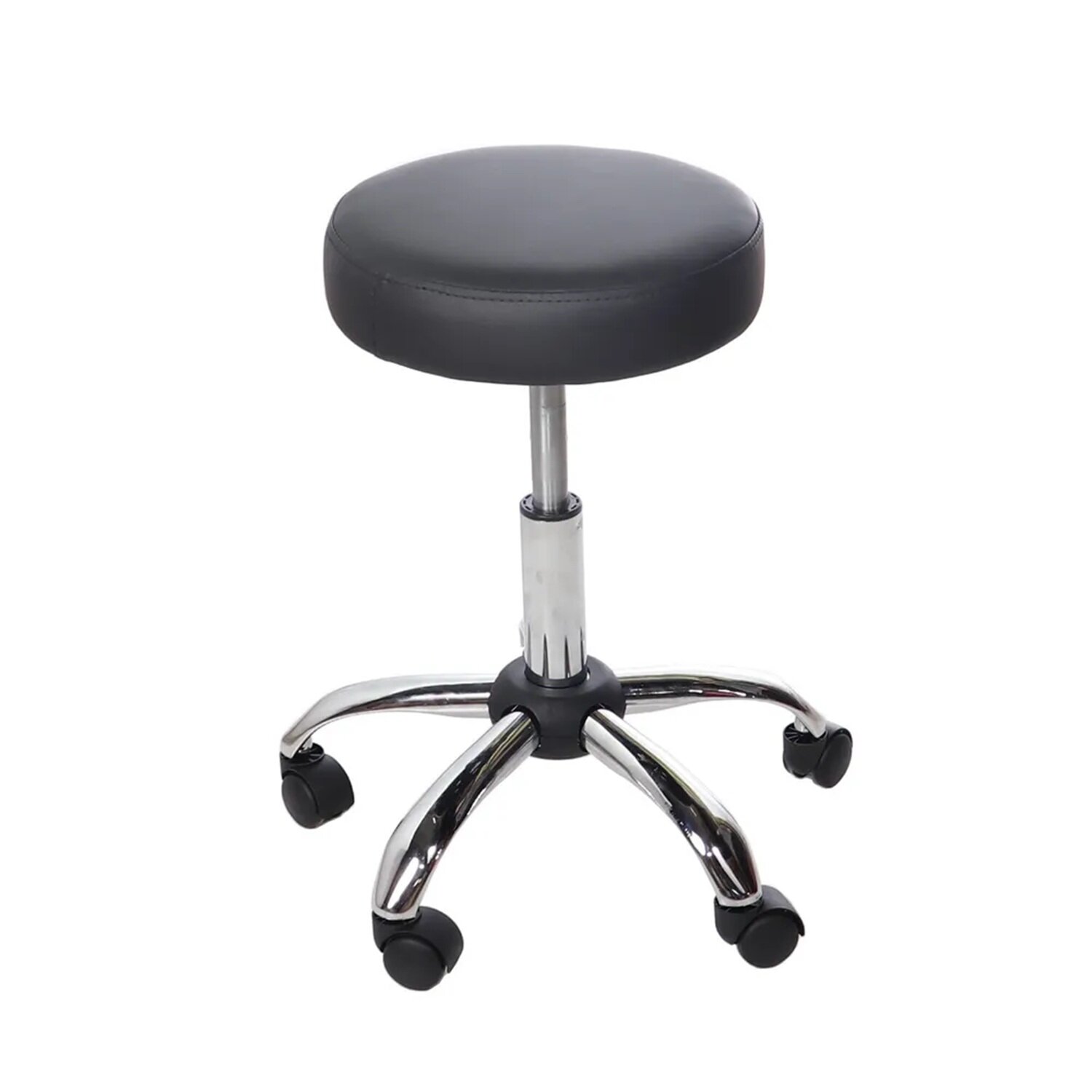 Стул мастера "Астек", низкий, черный цвет, пятилучье на колесах