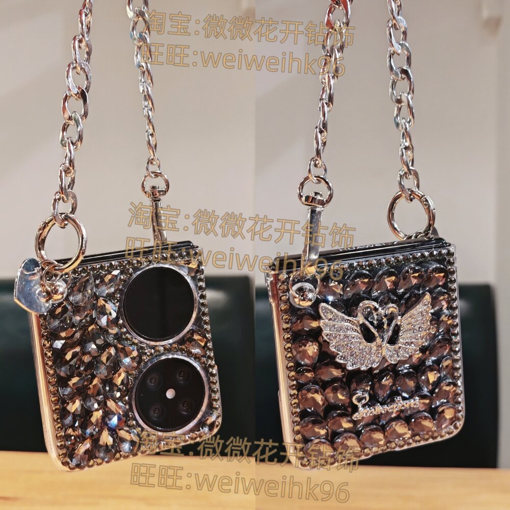 Подходит для Huawei POCKET2 чехол для мобильного телефона p50pocketS со стразами, высококачественный с ремешком,