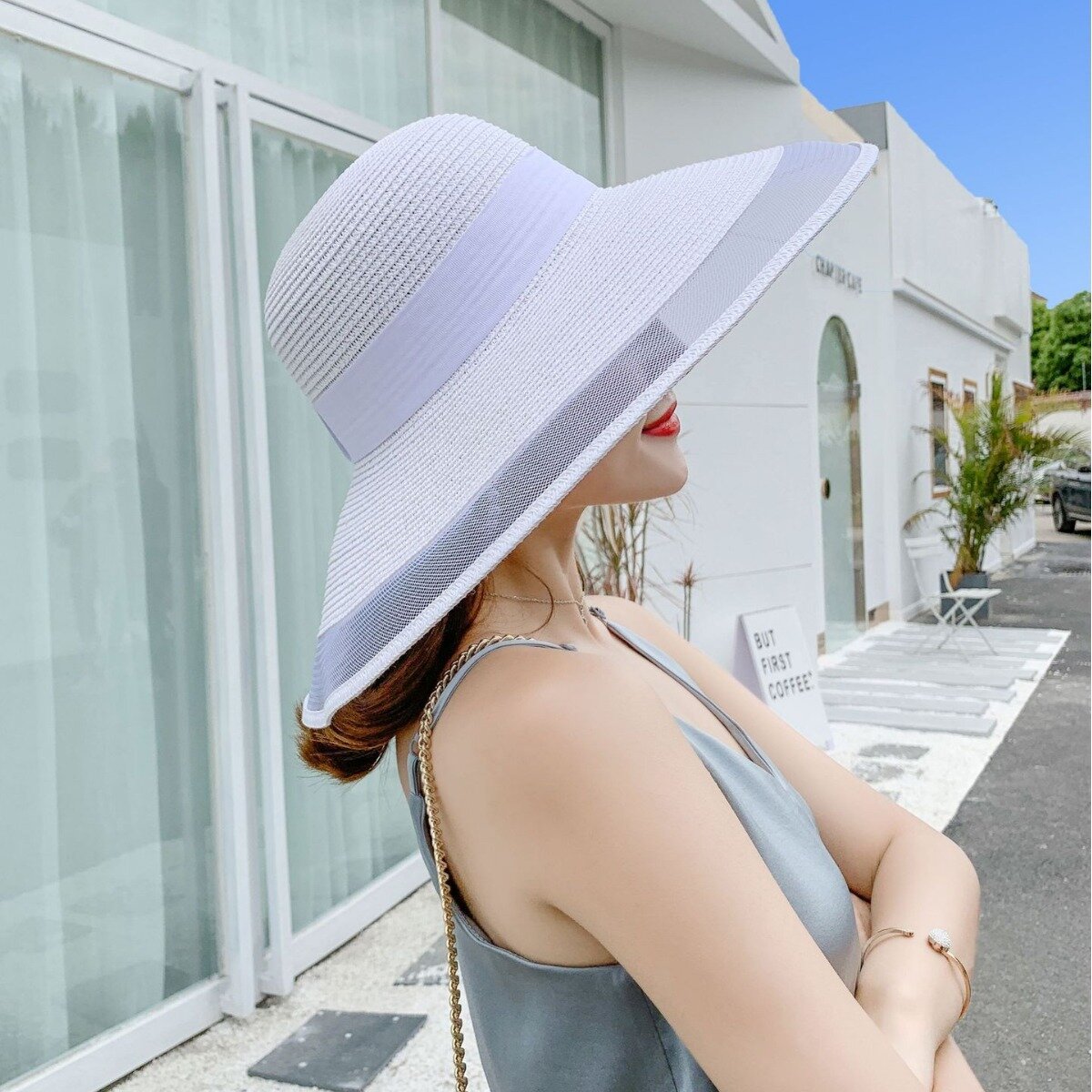 Соломенная шляпа с большими полями из сетки для взрослых и женщин, шляпа от солнца, солнцезащитная шляпа, пляжная шляпа, универсальная для путешествий весной и летом