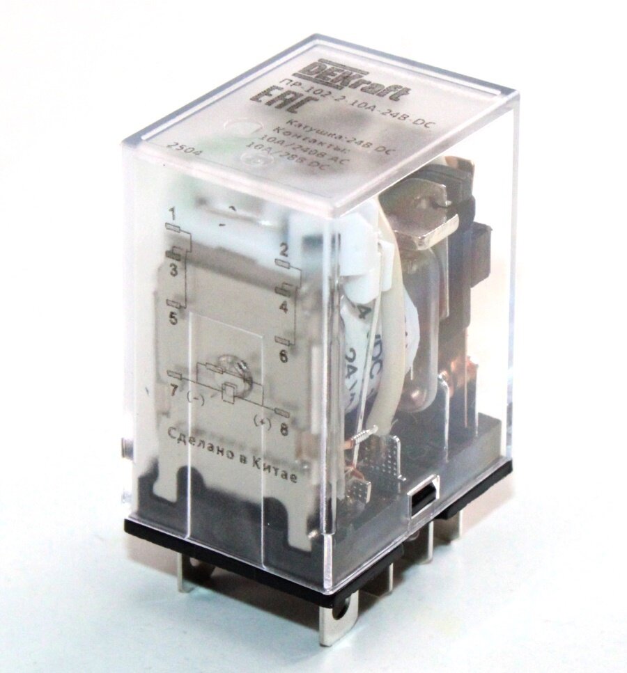 ПР-102, Реле промежуточное, (LED индикация, 10А 24В DC)