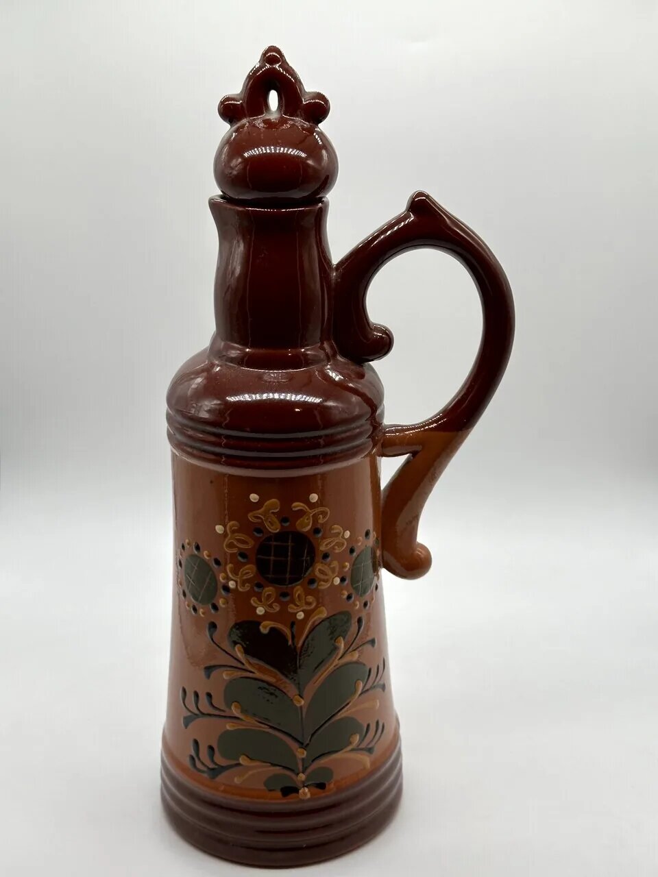 Графин Винтажный из керамики расписной 70 годы шикарный