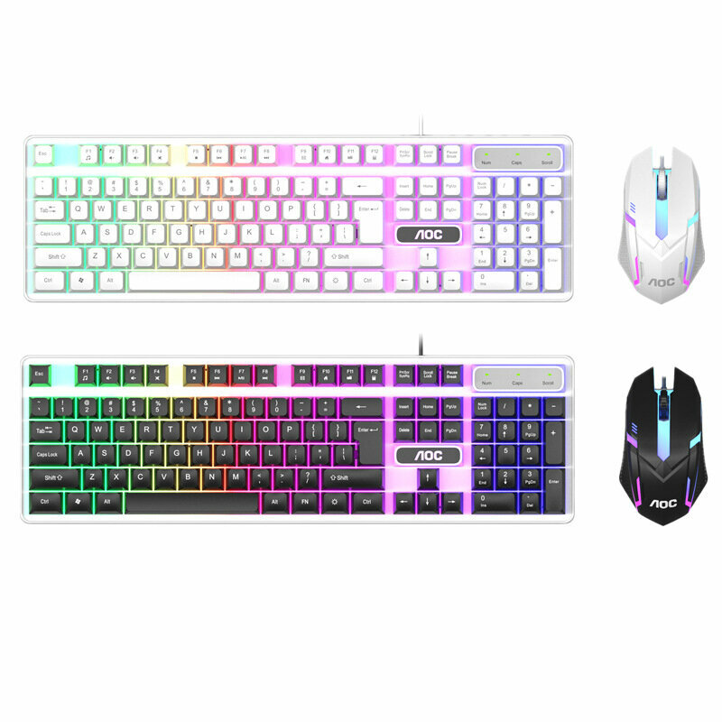 Набор клавиатуры и мыши AOC 5789341, multicolor, проводной, игровая, высокая точность