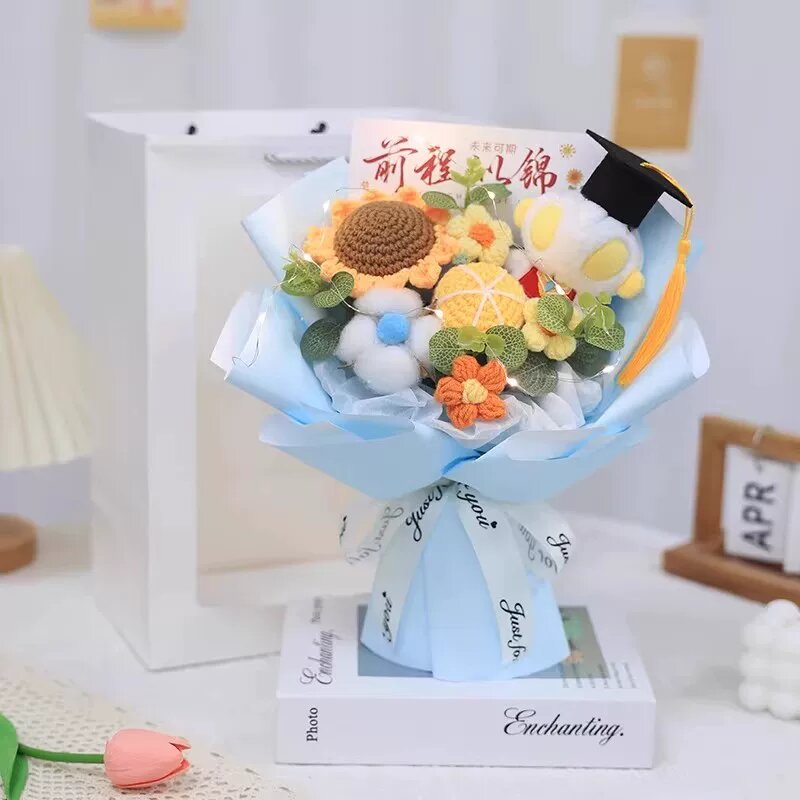 Подарочный букет к окончанию начальной школы и детского сада для девочек, мальчиков и детей, плюшевый мишка, игрушка из