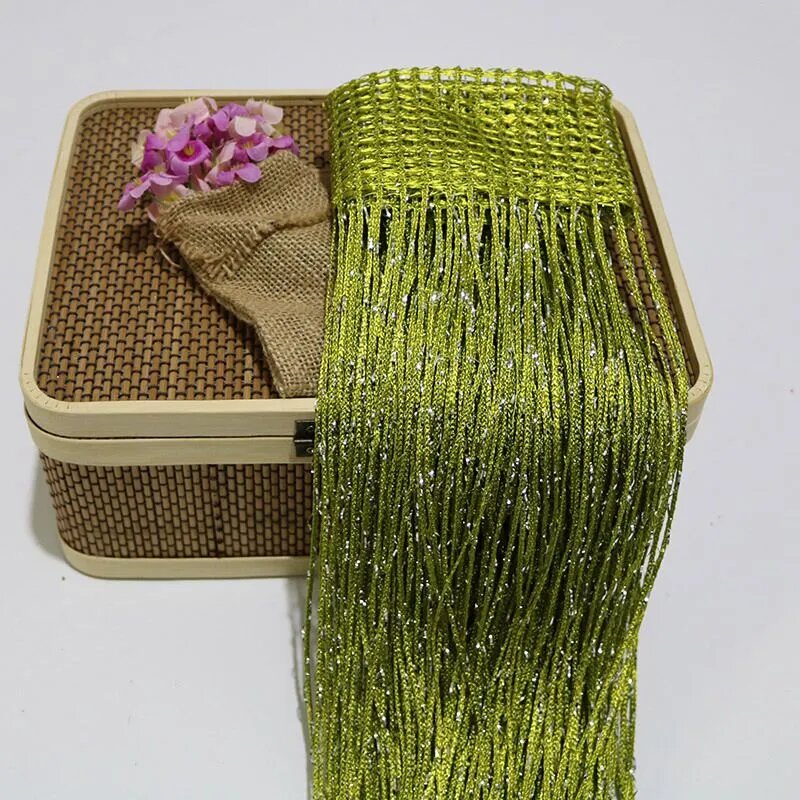 Занавеска на дверь из бусин 100x200 см зеленый