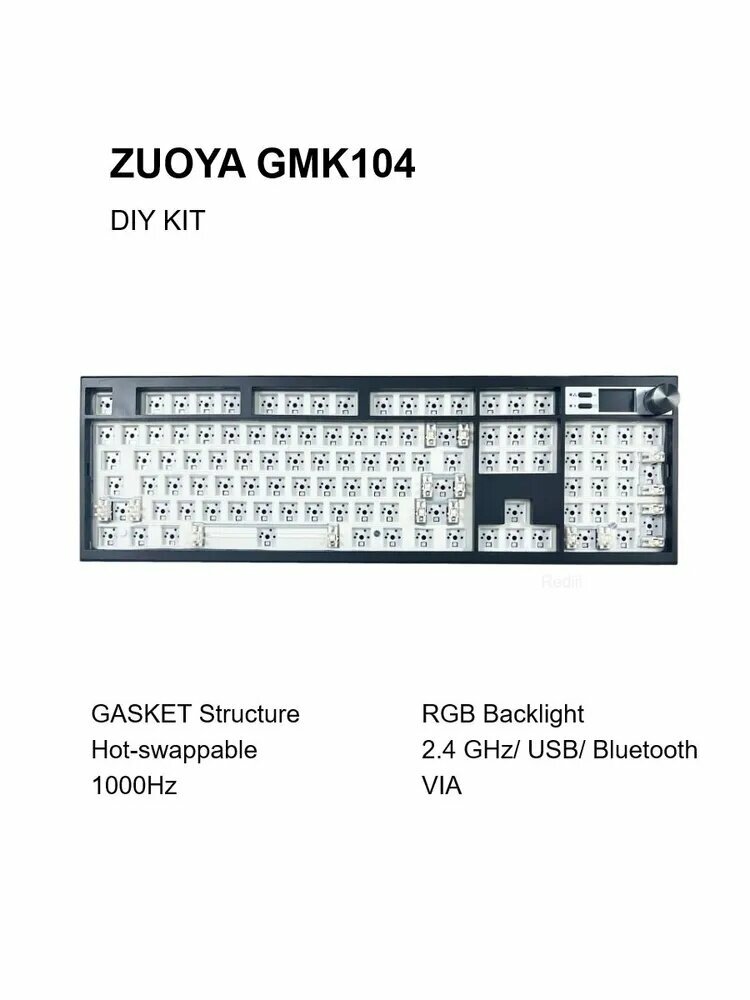 Zuoya Клавиатура беспроводная GMK104, черный матовый