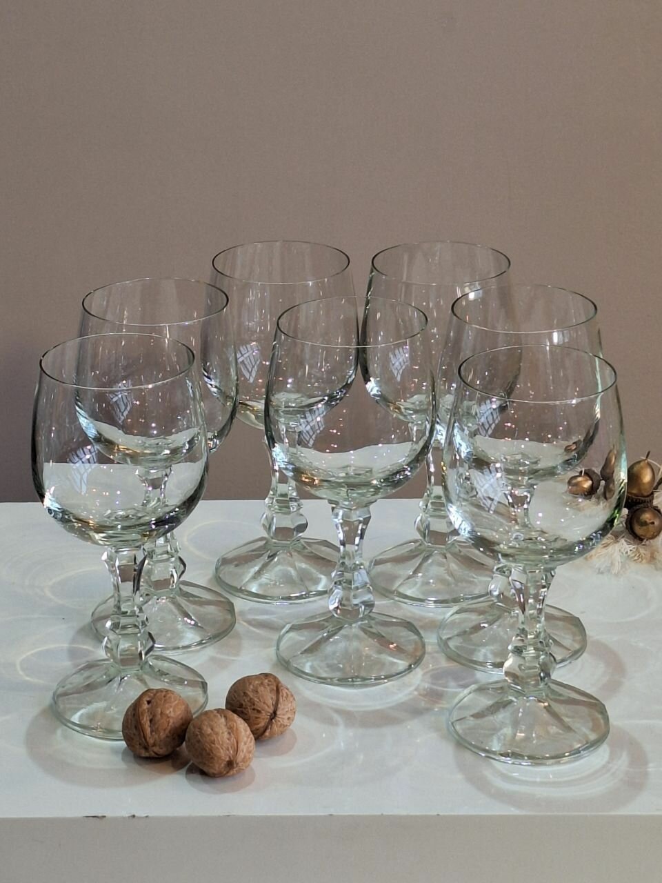 Антикварные Хрустальные Бокалы на ножке для вина 200 мл. 15,5 см. Россия