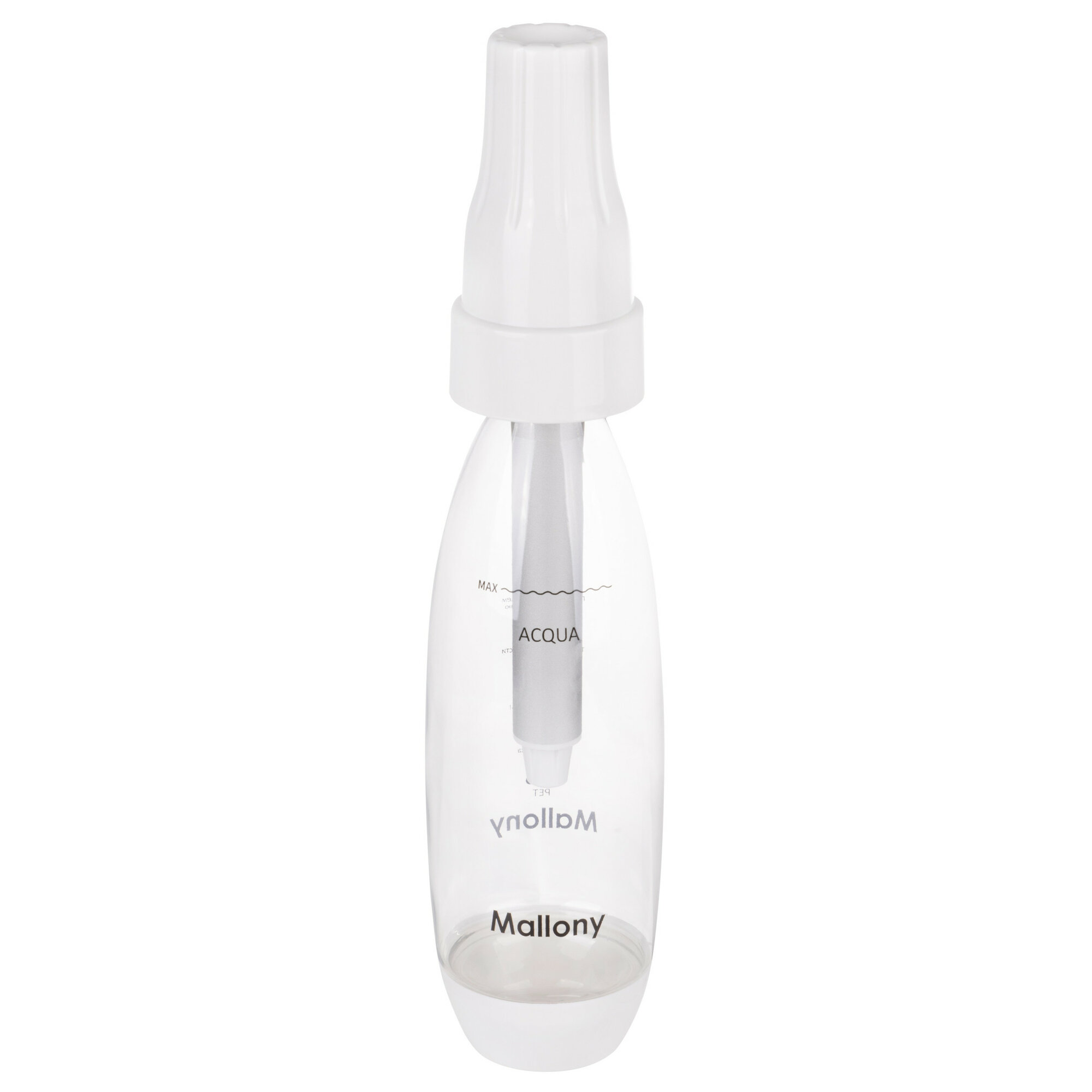 Сифон для газирования MALLONY Acqua, 1 л, пластик, алюминий, прозрачный/белый