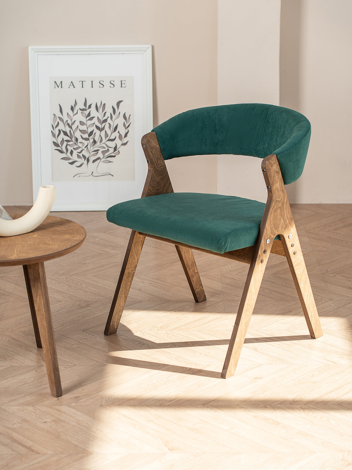 Стул Axioma Woodshop, велюр, антивандальная, мягкий, кухонный, до 150кг, ШхГхВ 54х50х73см