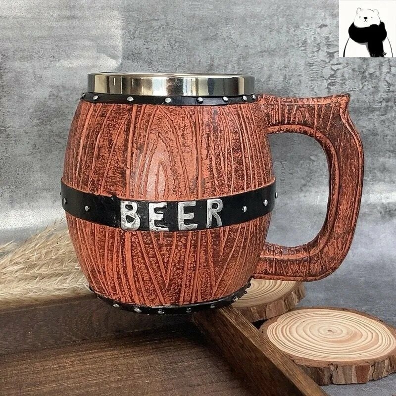 Кружка "Имитация деревянной бочки", 600 мл, 1 шт