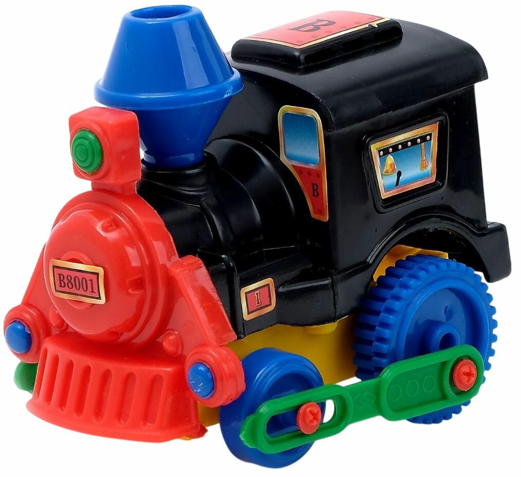 Паровоз инерционный "Классический", детская игрушка для сюжетно-ролевых игр, игрушечный поезд для малышей, цвет микс