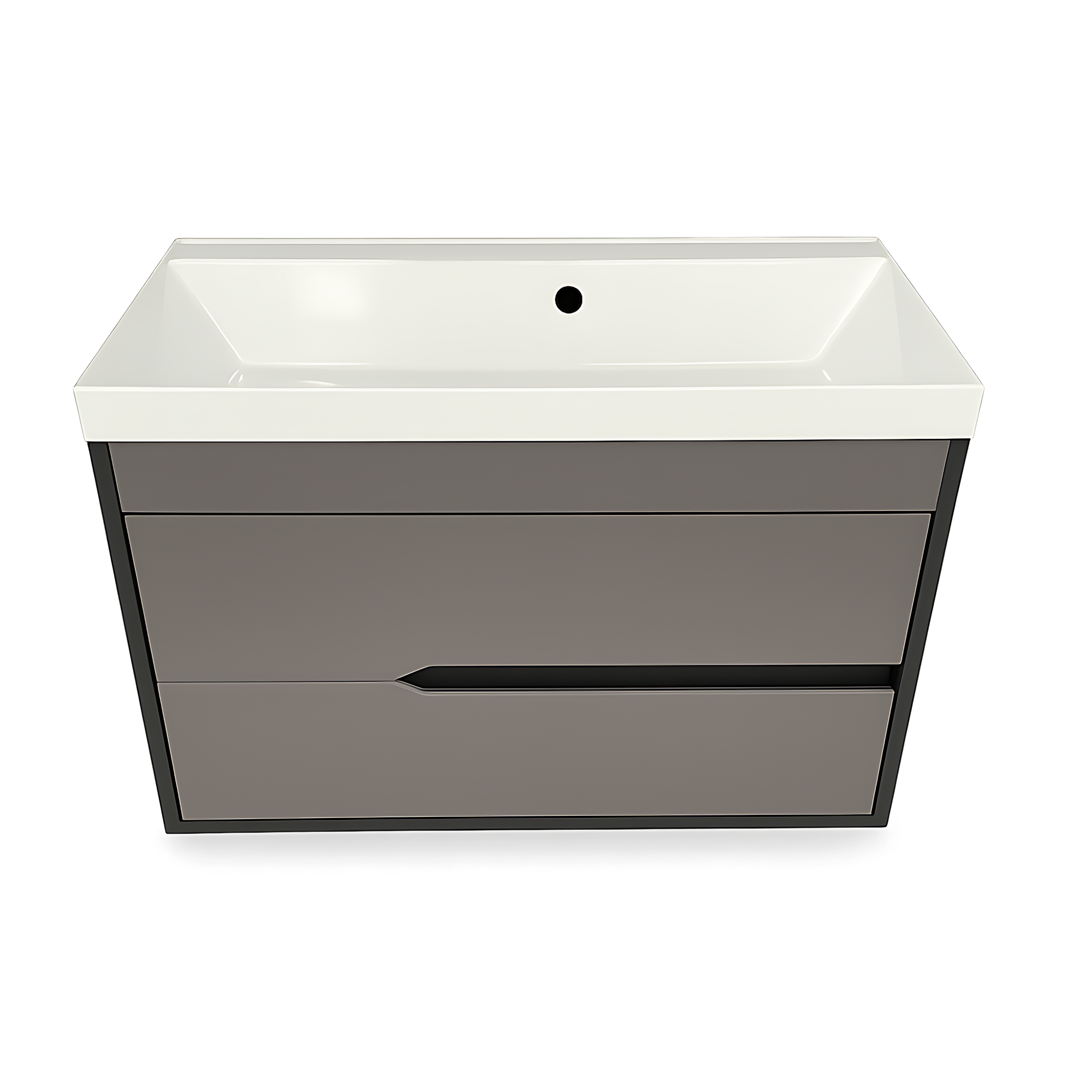 Тумба с раковиной Амика Лофт-грей, подвесная, для ванной, 60см