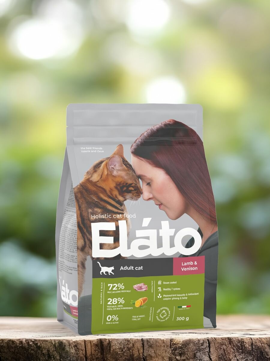 Корм Elato для кошек Ягненок и Оленина 300г