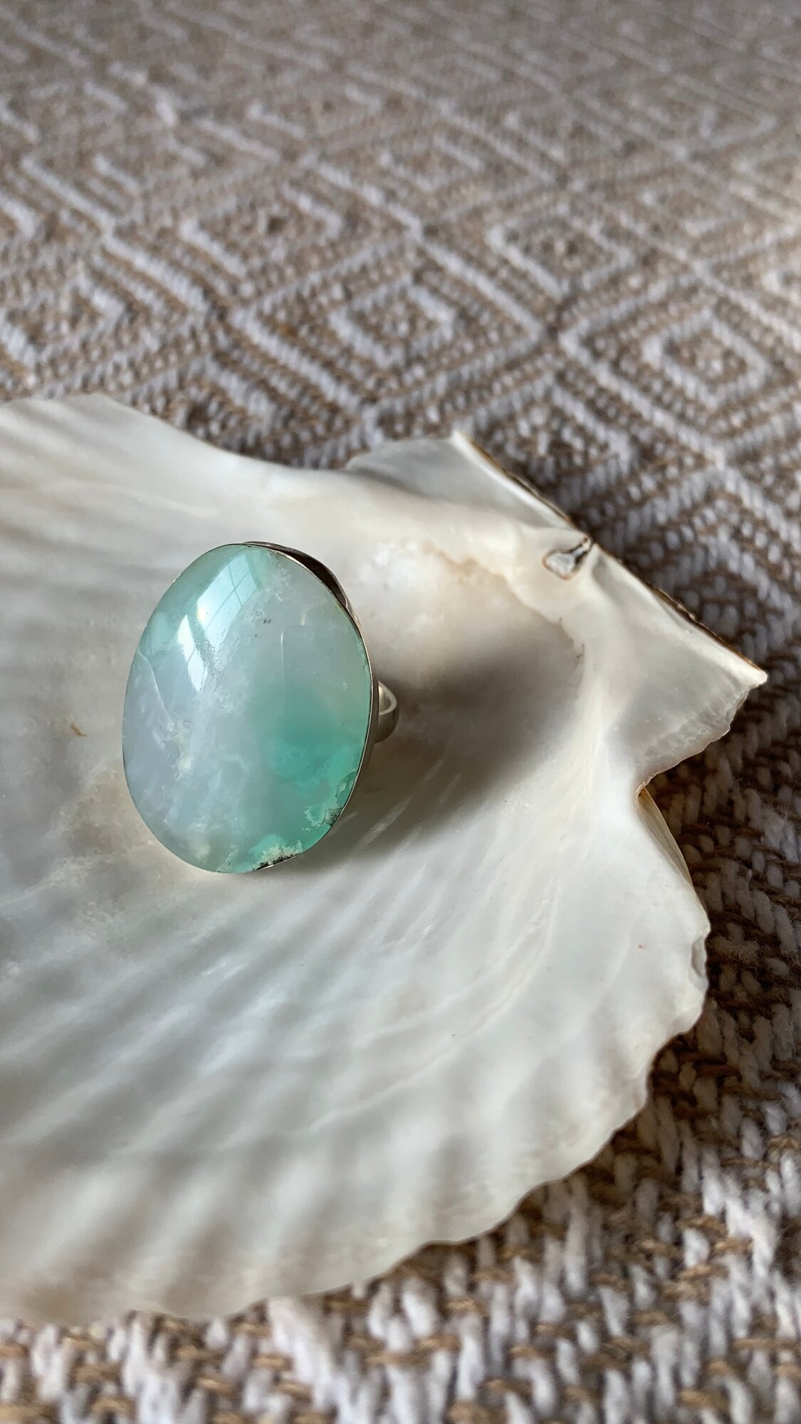 Кольцо-кулон, хризопраз