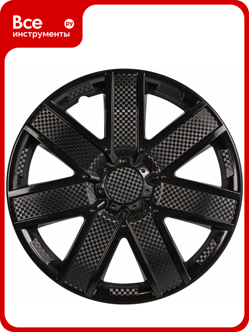 Колесные колпаки Airline 16" Гелакси, черный глянец, карбон, комплект 2 шт. AWCC-16-22