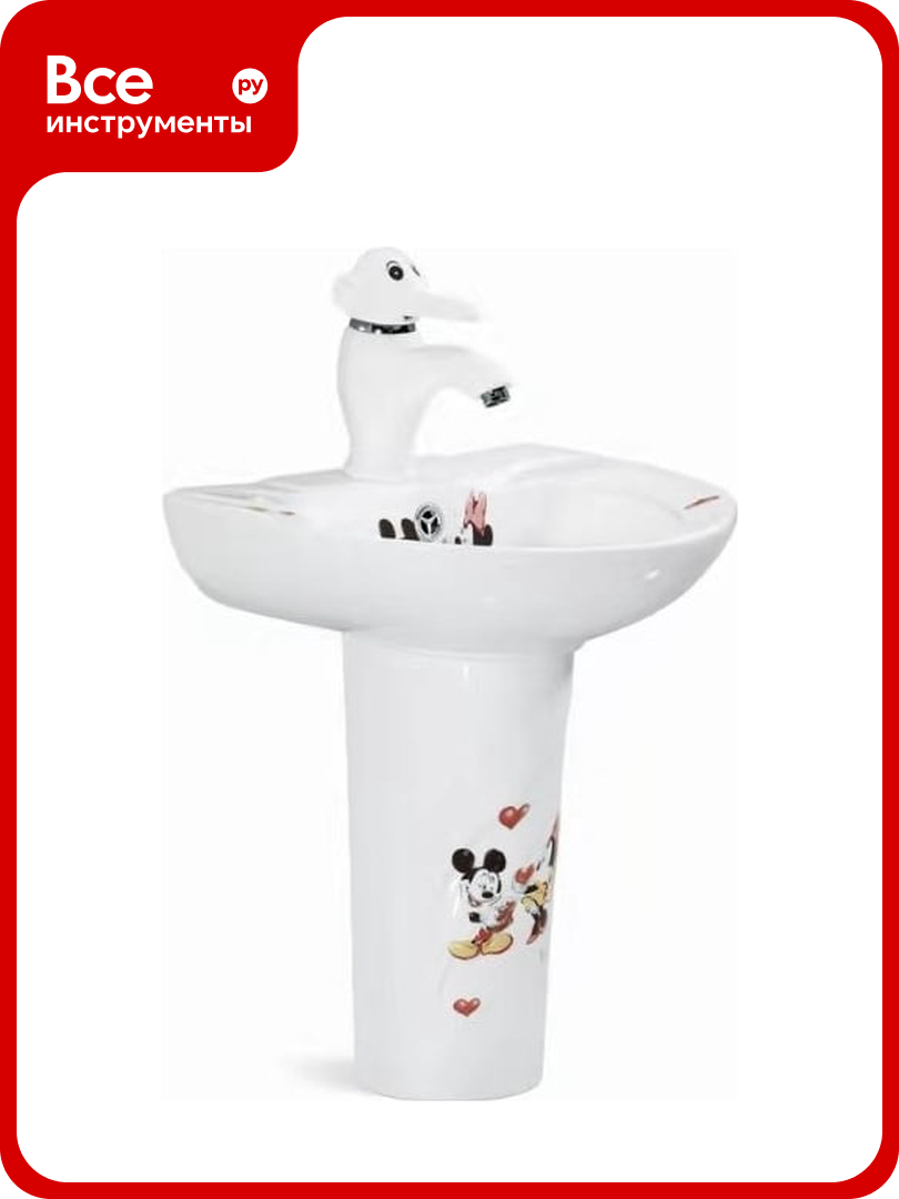Подвесная раковина Santi Line с пьедесталом, детская, рисунок Микки Маус SL-2115