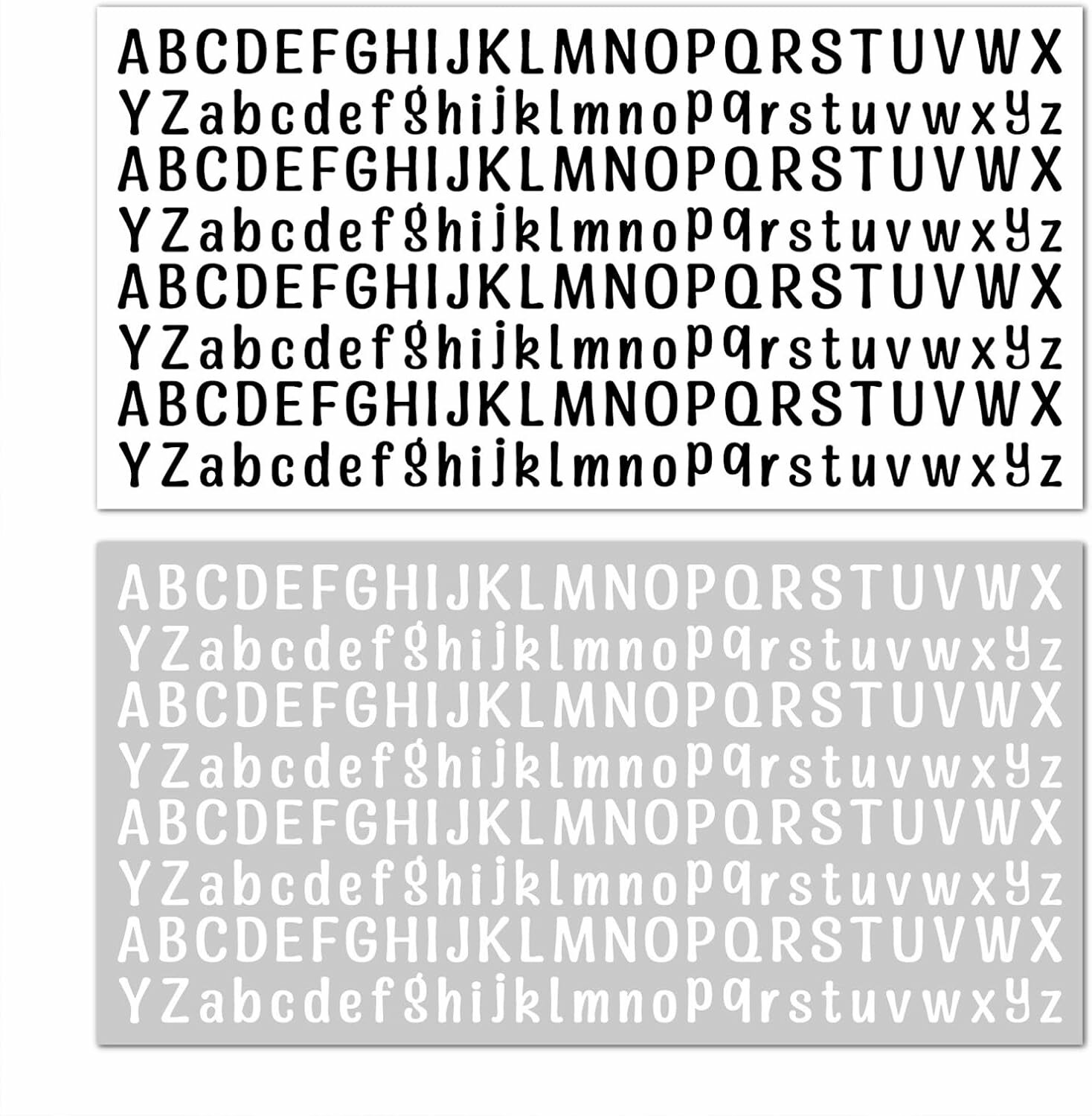 Альфавитные наклейки (2080PCS, 10листов, 1/2дюйма, виниловые черные)