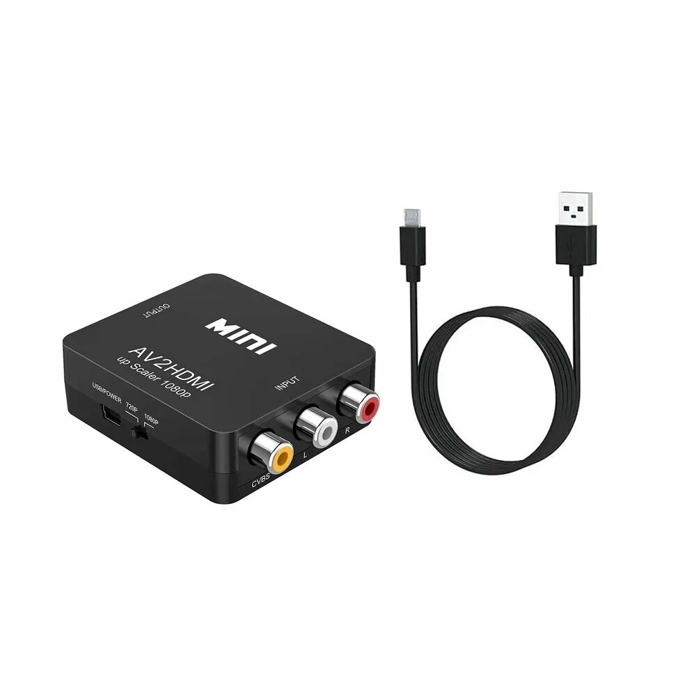 Конвертер RCA в HDMI, AV в HDMI, Видео Конвертер 1080P Mini RCA CVBS