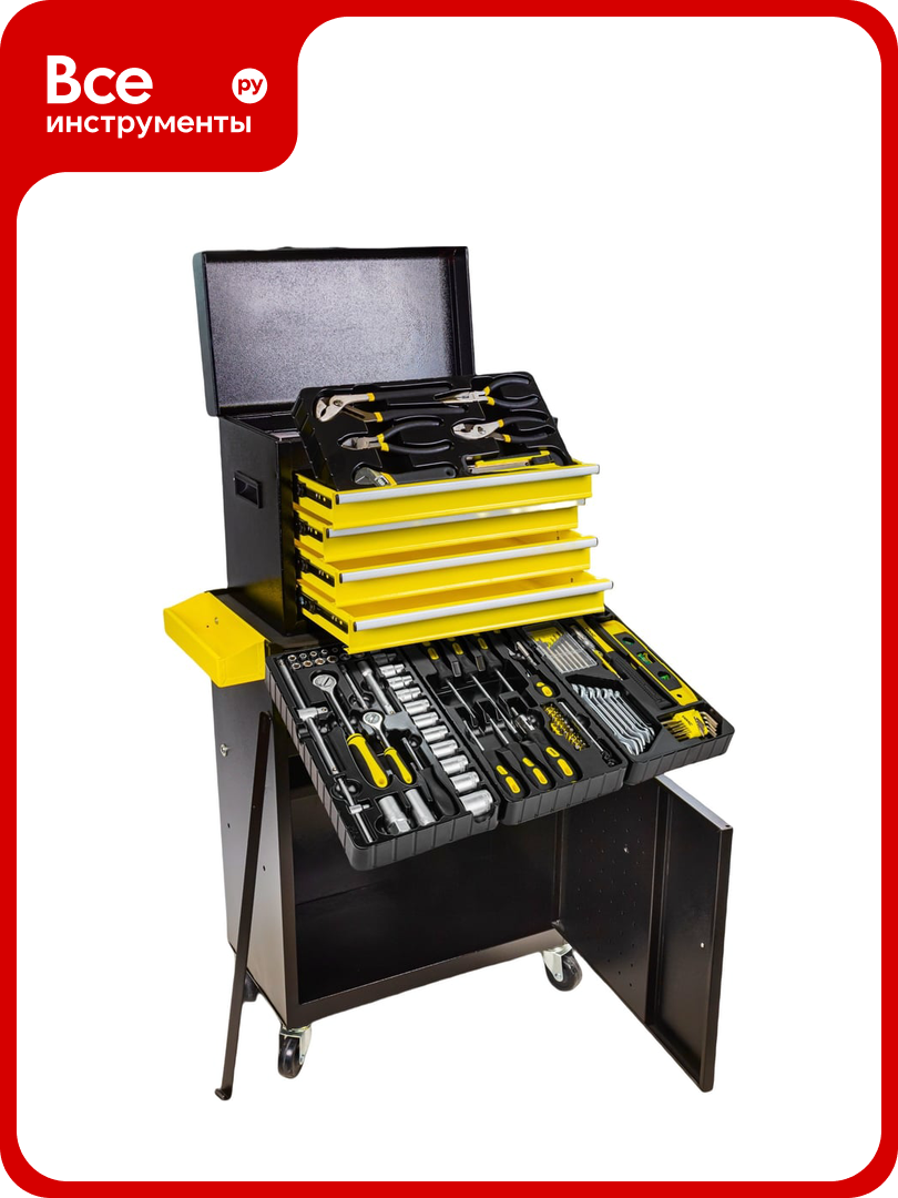 Тележка инструментальная с набором, WMC, инструментов 253пр. WMC TOOLS WMC-253(50599), автосервисов, легкий