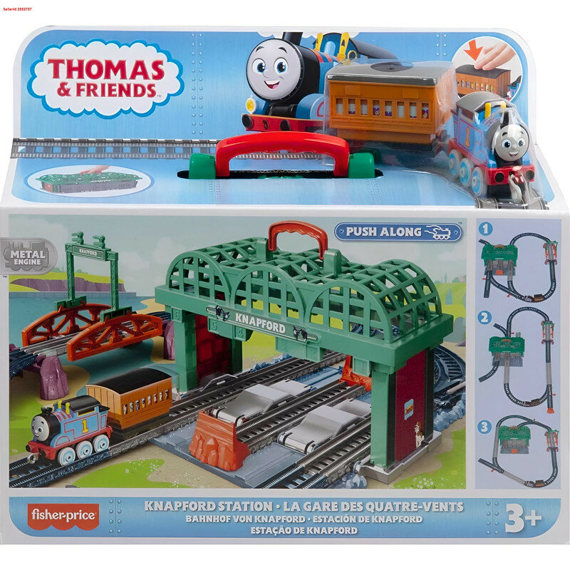 Fisher-Price Thomas & Friends Knapford Station Diecast Toy Train & Track Set / Игровой набор 2 в 1 и футляр для хранения вещей для детей дошкольного возраста в возрасте от 3 лет и старше