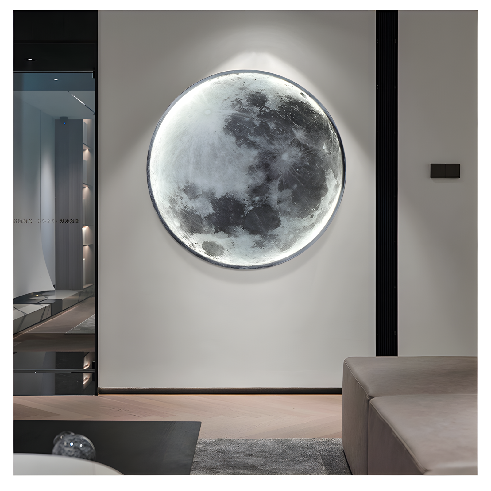 Лунный светильник/ Настенная Лампа-Картина "Луна", диаметром 60 см (LED 28W)