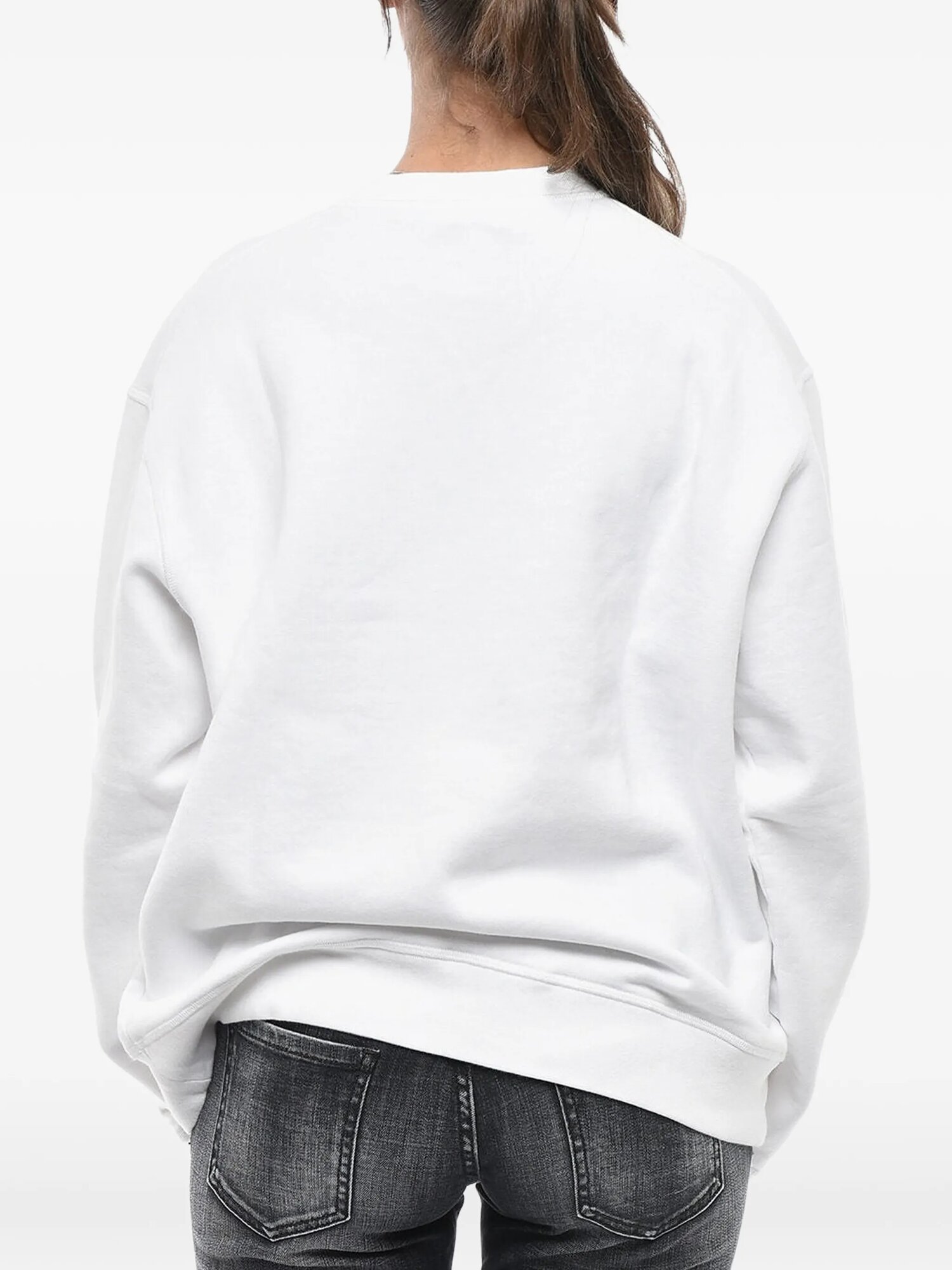 Толстовка DSQUARED2 Icon logo-print sweatshirt, размер 42, , бежевый/белый — фото 1