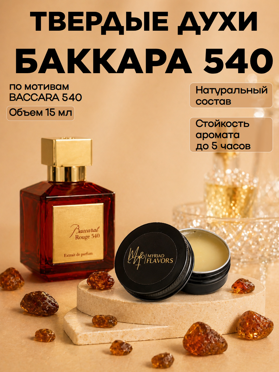 Твердые сухие духи женские натуральные унисекс Baccarat Rouge 540 (Баккара 540) 15 мл