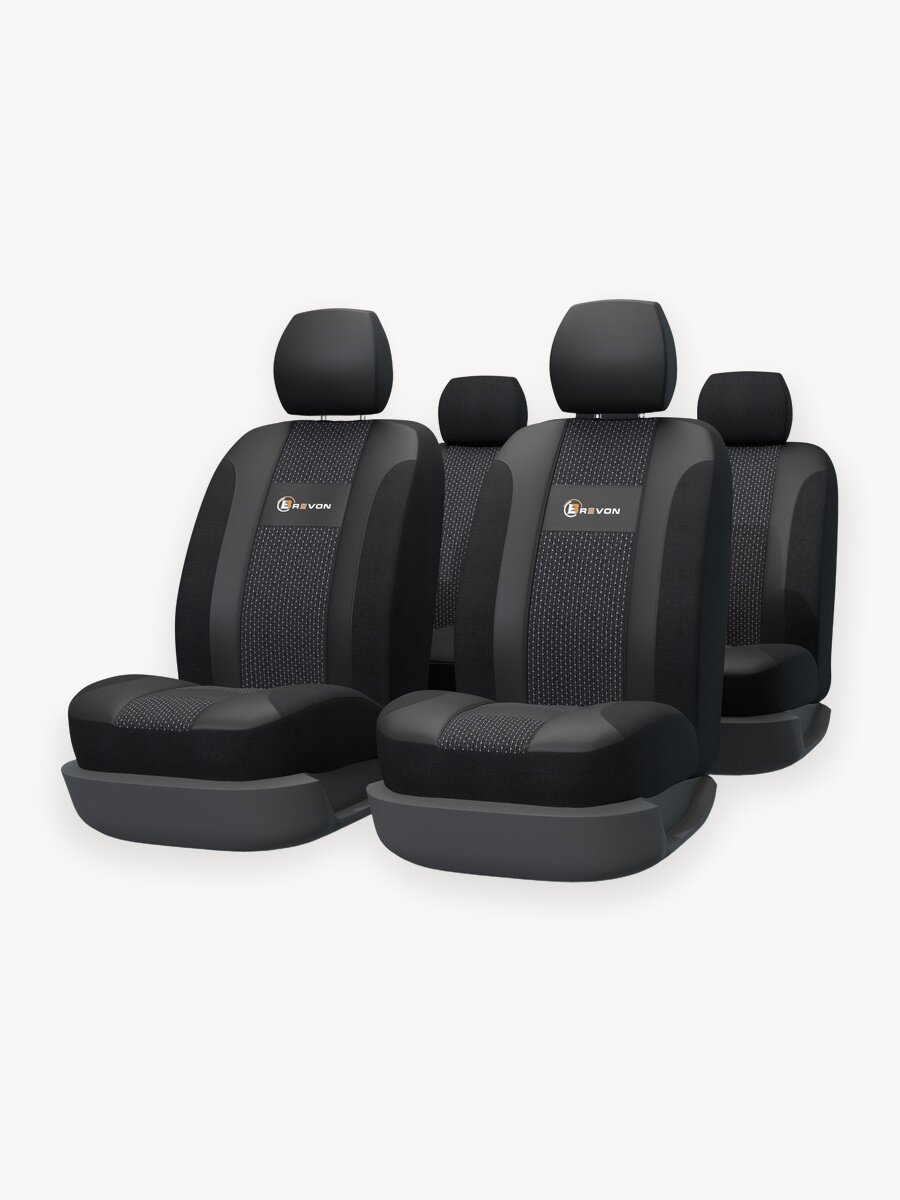 Универсальные автомобильные чехлы на весь салон из экокожи и жаккарда ALTERA