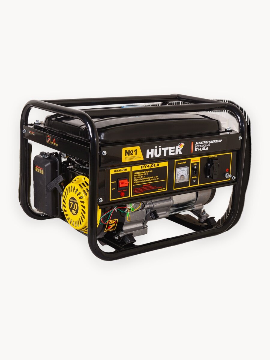 Генератор бензиновый, Huter DY4,0LA , 3.3 кВт, ручной стартер