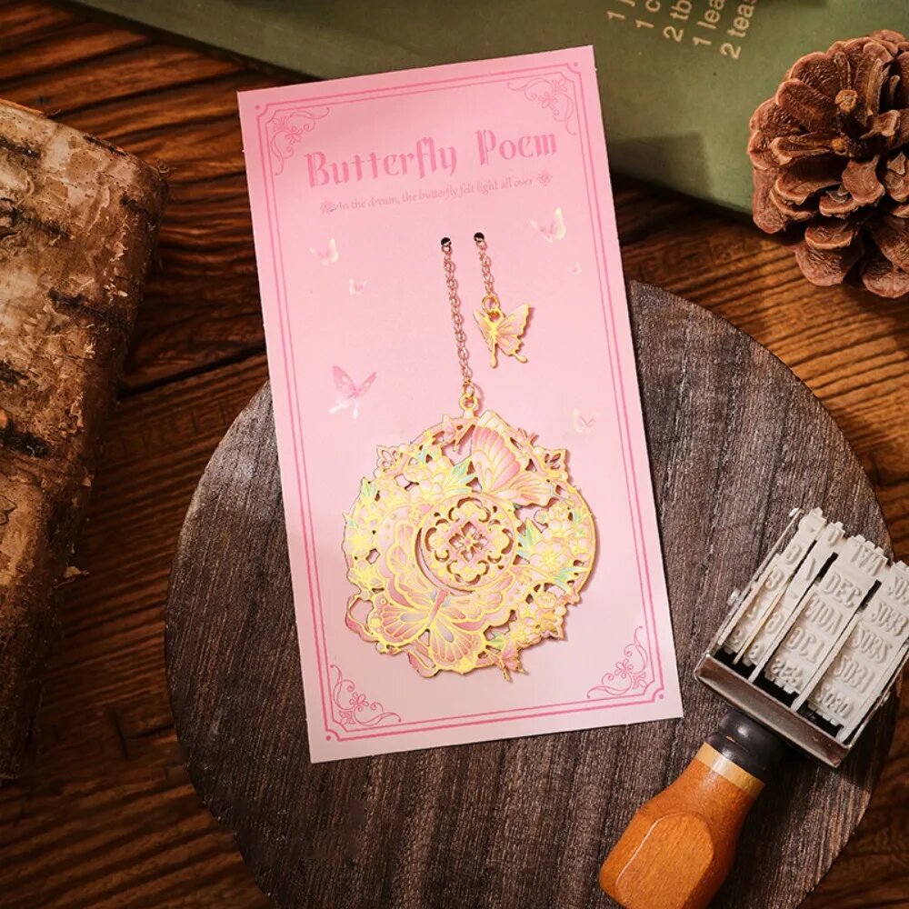 Закладка металлическая "Butterfly Poem", Pink Butterfly, розовый