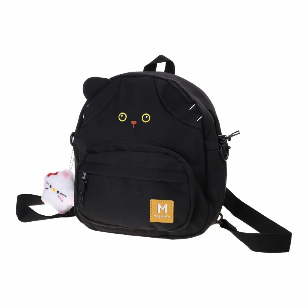 Рюкзак с милым мультяшным котенком-черный