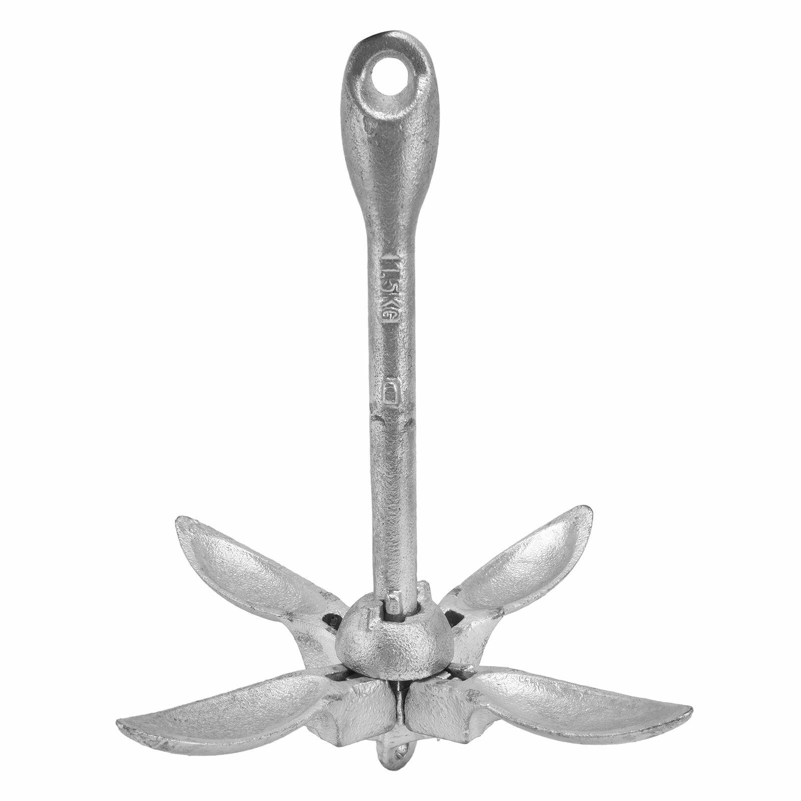 Складной якорь-кошка из оцинкованной углеродистой стали с 4 лапами, 1,5 кг, лодочный аксессуар для каяка, каноэ, серебристый