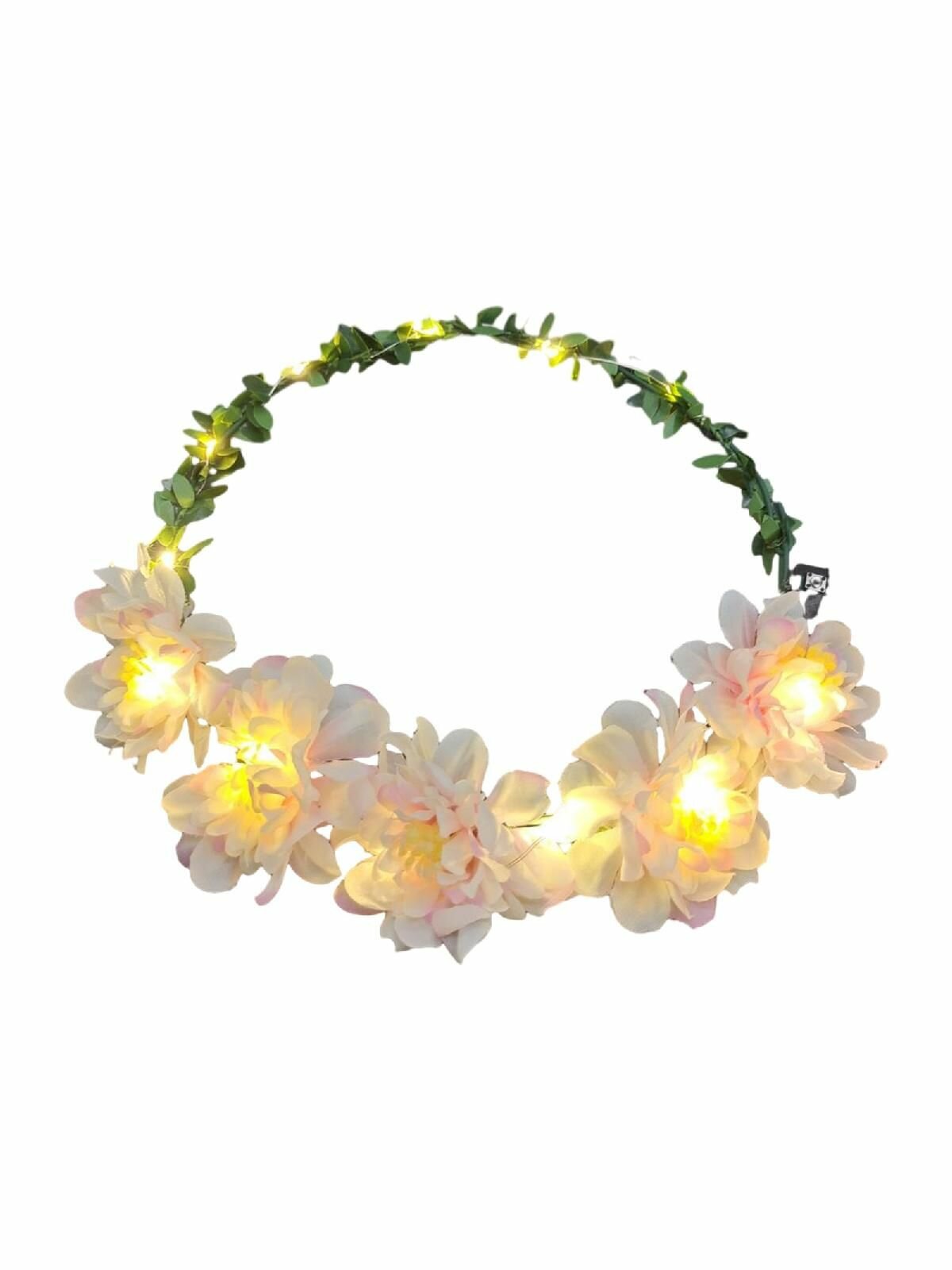 Гавайский светящийся цветочный ободок