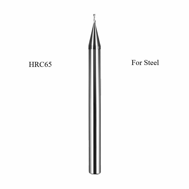 Chowmaster 0,2-0,9 мм, 2 флейты, микроплоская концевая фреза, хвостовик 4 мм, длина 50 мм, карбид вольфрама, мини-фреза для металла HRC65 For Steel, 0.70x1.4x4x50