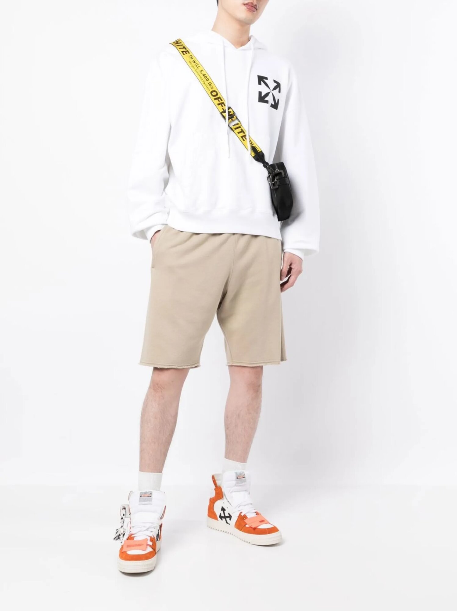 Худи Off-White Arrows, размер 50, , бежевый/белый — фото 1