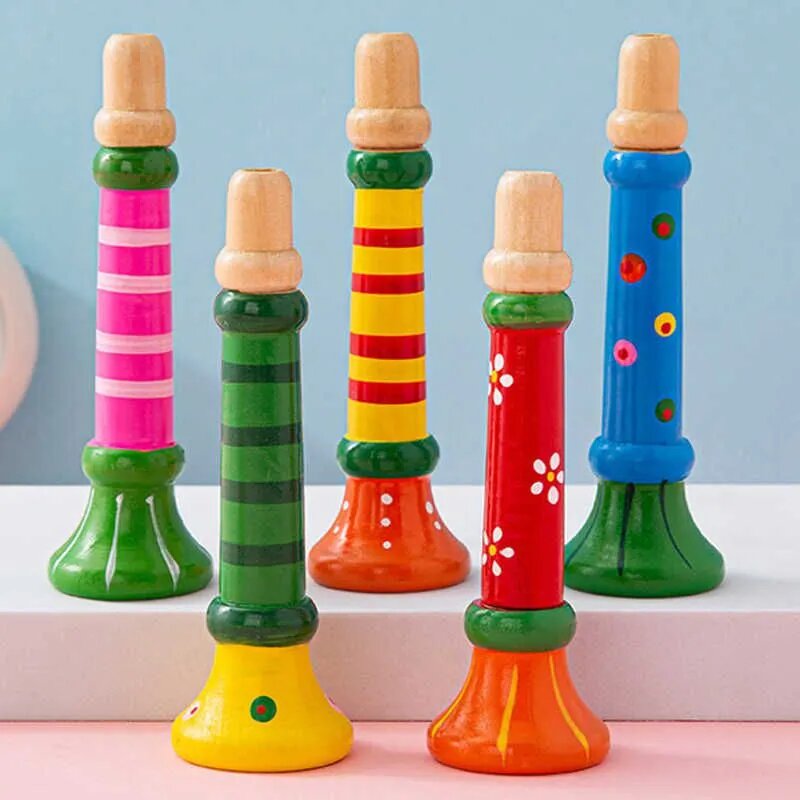 Деревянная труба, детские игрушки, цветные деревянные свистульки, музыкальные инструменты, развивающие подарочные рожки для раннего развития младенцев и детей младшего возраста
