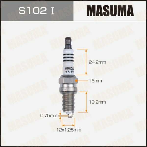 Свеча зажигания MASUMA S102I IRIDIUM DCPR7EIX (IKR7D)