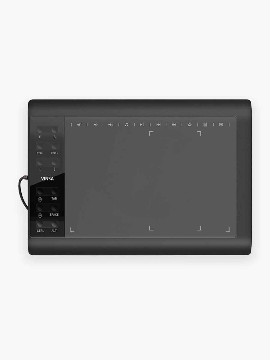 Графический планшет для рисования "VINSA" 1060Plus, 250мм х 150мм