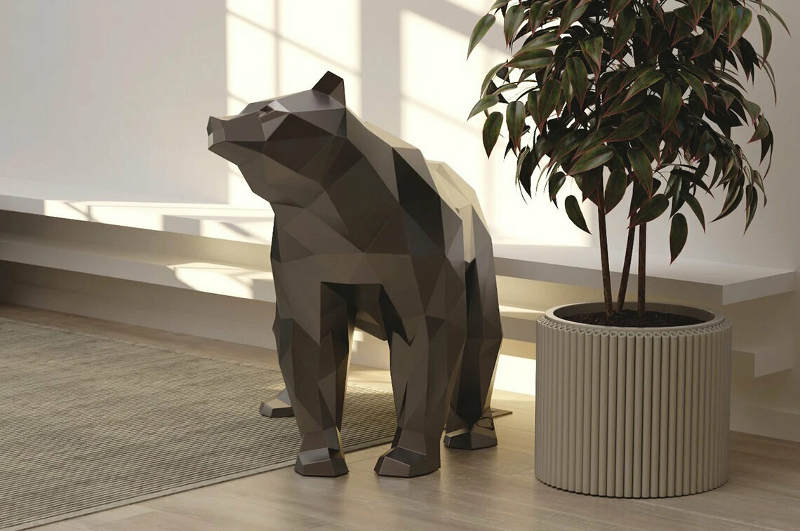 Полигональная фигура медвежонок