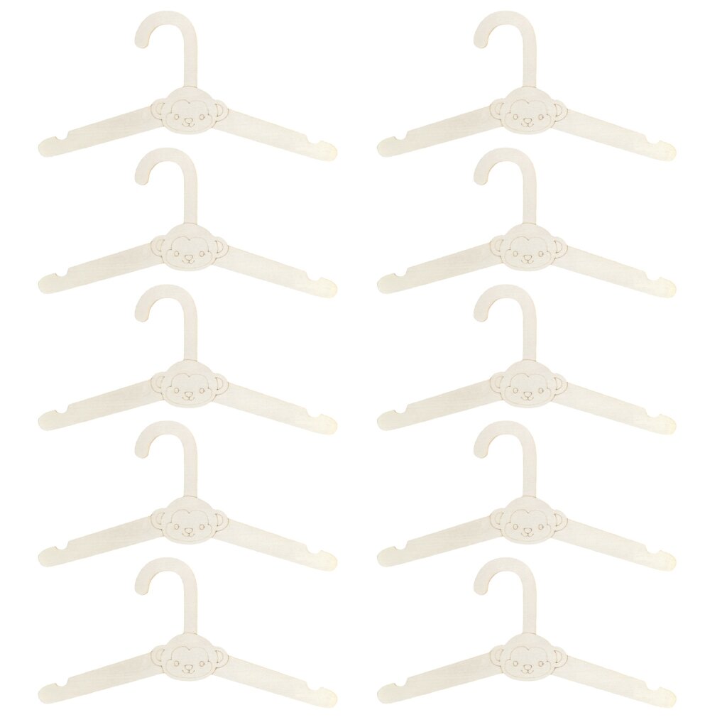 Набор из 10 детских вешалок из прочного дерева без скольжения, органайзеры для одежды для малышей, аксессуары для дома, шкафы для детской комнаты