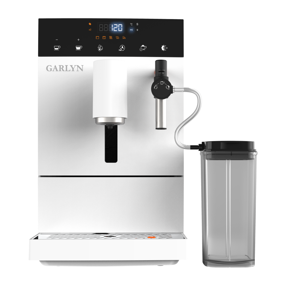 Кофемашина GARLYN L500, автоматическая, с капучинатором, белая