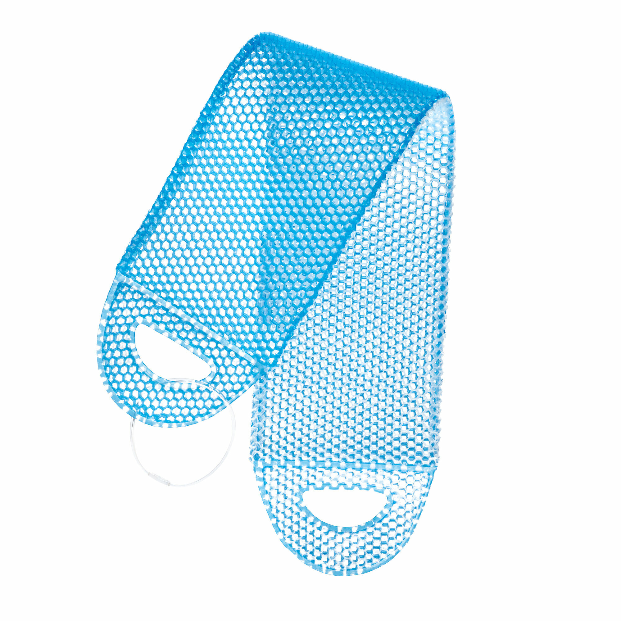 SUPRACOR Мочалка-скрабер с ручками для мытья и массажа тела голубой