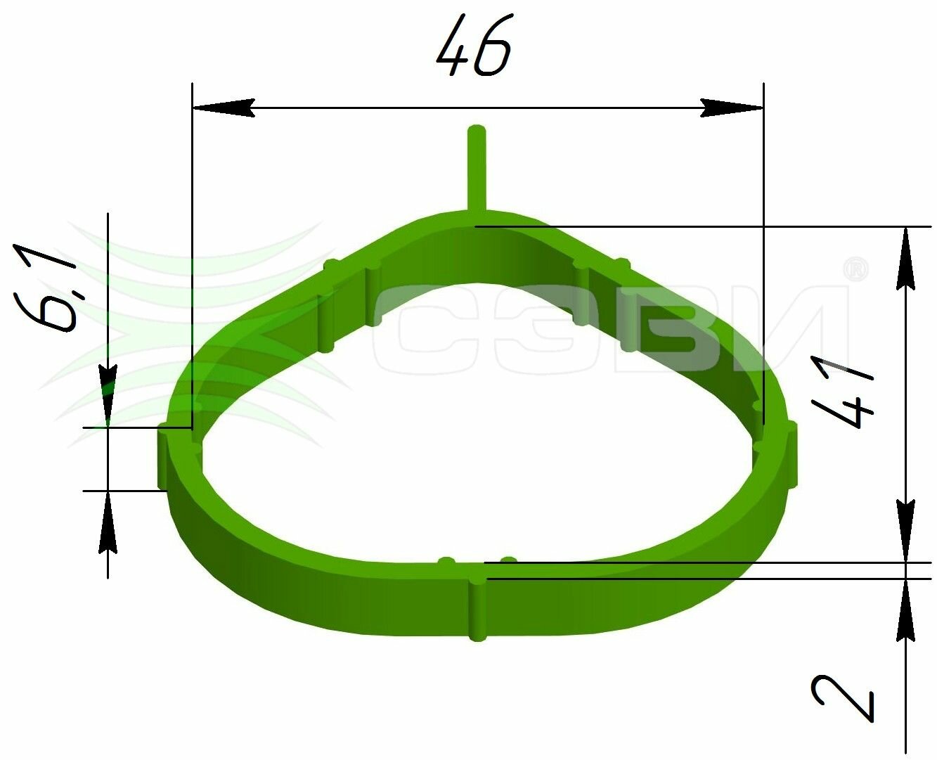 Пpокладка впускного коллектоpа для а/м HYUNDAI: ACCENT, COUPE, ELANTRA, GETZ, LANTRA KIA: CE, SEVI 54046600