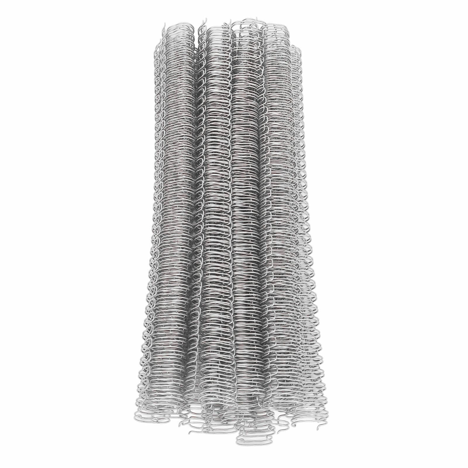 100 шт. Спиральные переплетные катушки 34 петли 3:1 шаг A4 бумага двойные проволочные переплетные спирали 120 листов 14.3мм диаметр серебро