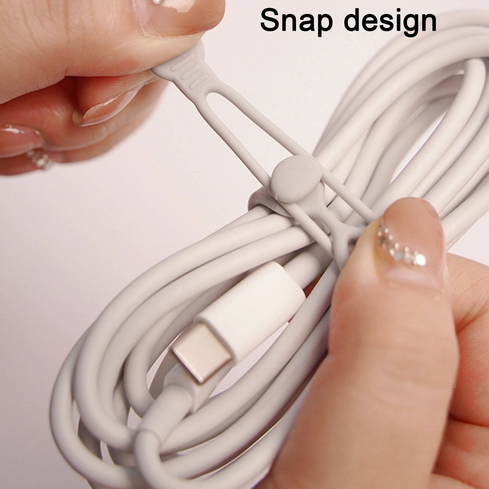 6шт Органайзер для проводов с силиконовыми стяжками - держатель кабеля для дома и офиса！