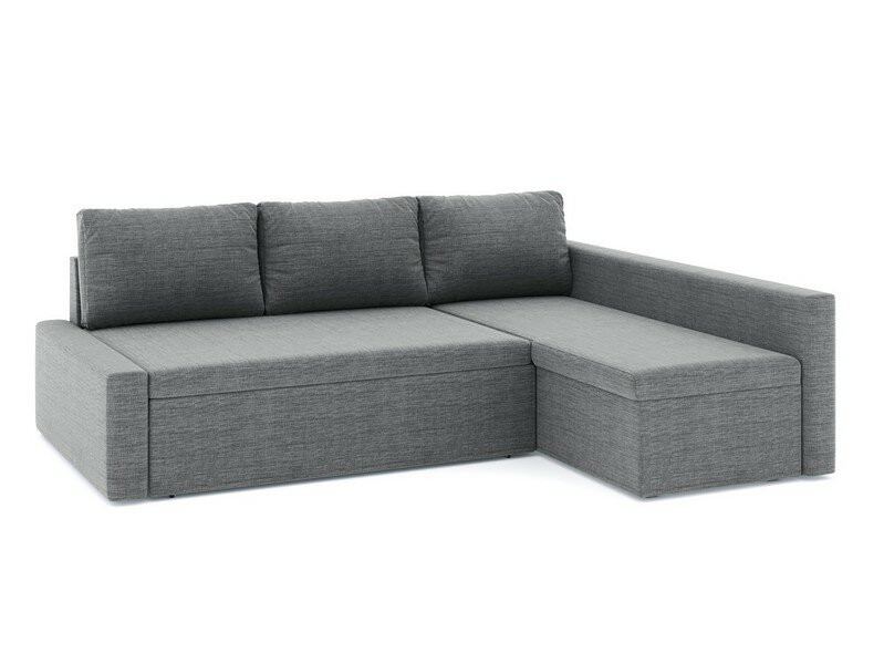 Угловой диван "Фрихетен" механизм дельфин, в ткани рогожка дрим грей