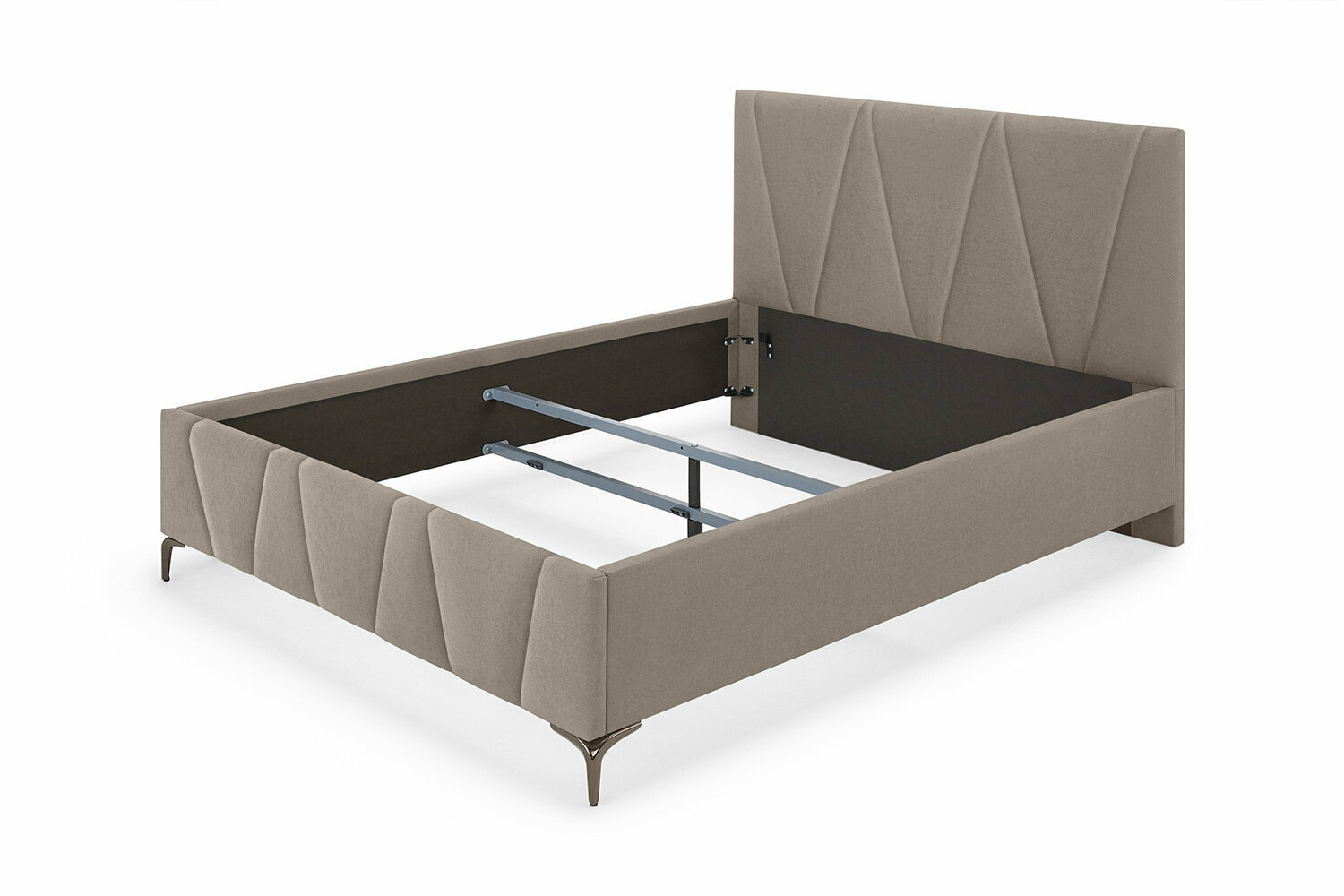 Каркас кровати Bogema, 160х200 см, серо-бежевый, без основания и подъемного механизма