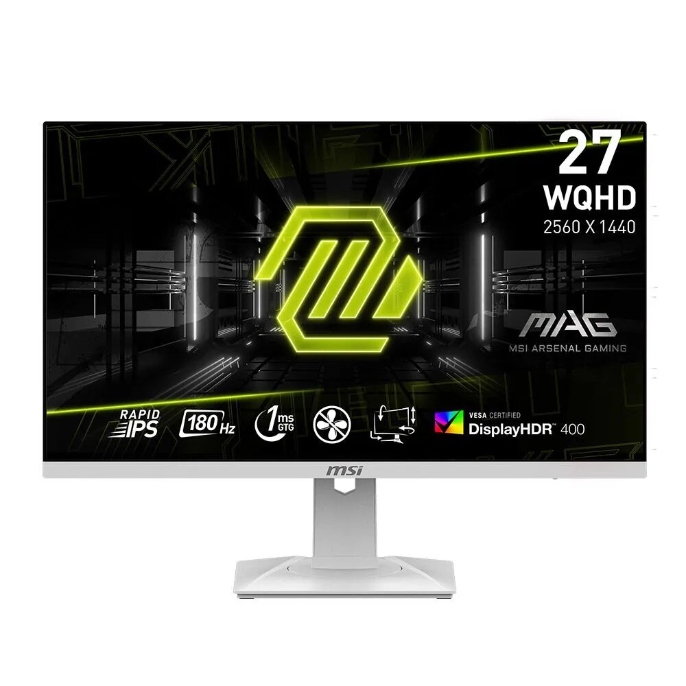 MSI 27" Монитор MSI 27" Монитор MAG274QRFW, WQHD 2560x1440 RAPID IPS 180Hz 2K 1 мс GTG HDR 400 Игровые мониторы белый, белый